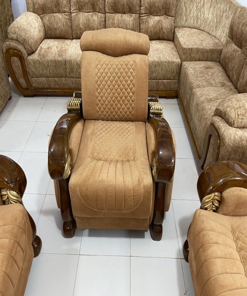 2-2-1 Shegun and Turkey Fabrics Motapaya Basement Sofa Set - Brown ...